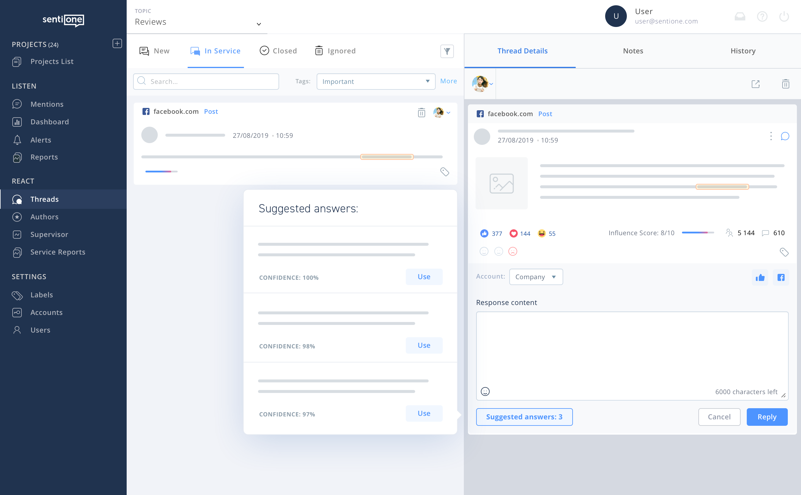 🤖 Conversational KI-Plattform, chatbots und voicebots - SentiOne