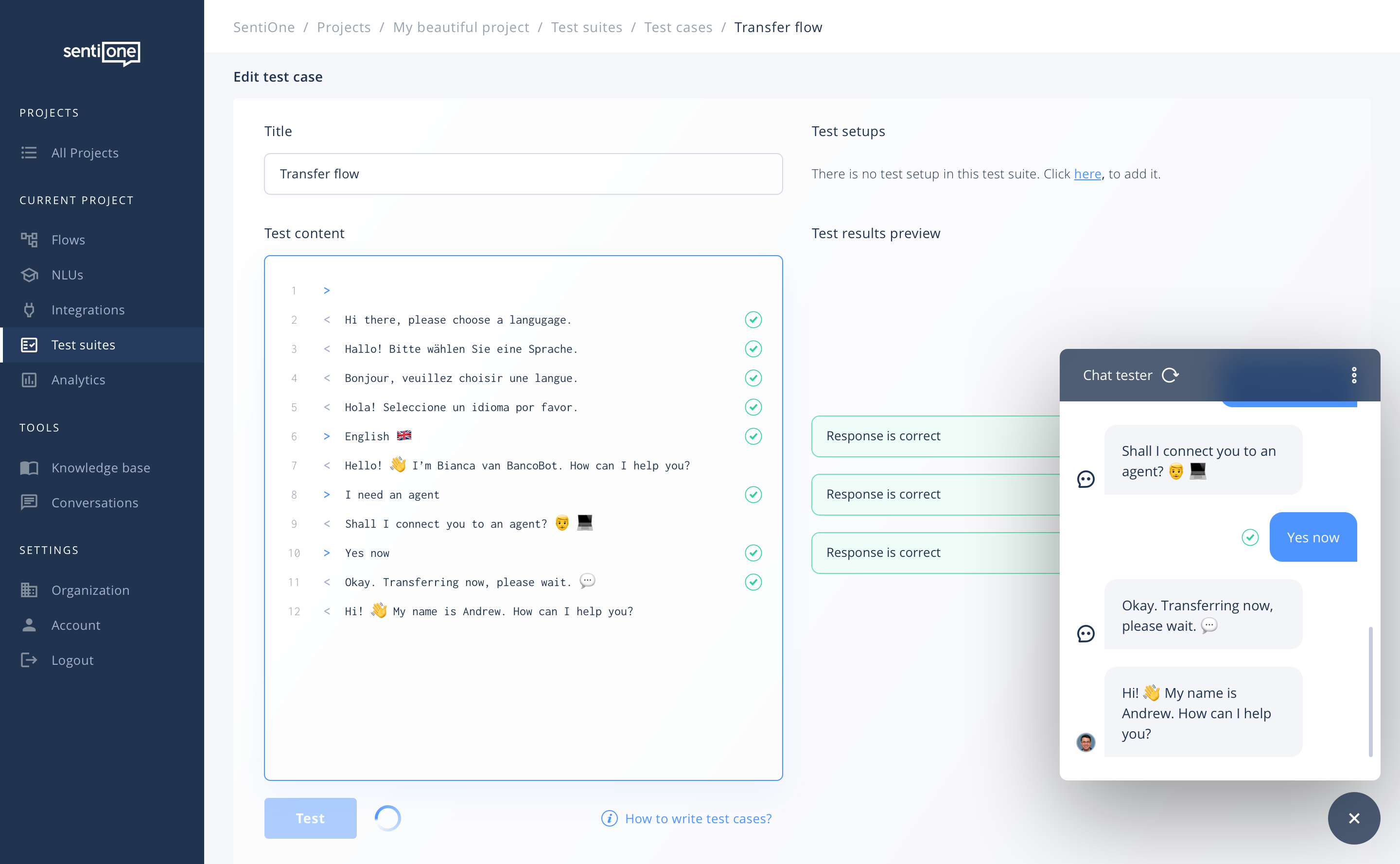 SentiOne Automate: Bot Automated Tests